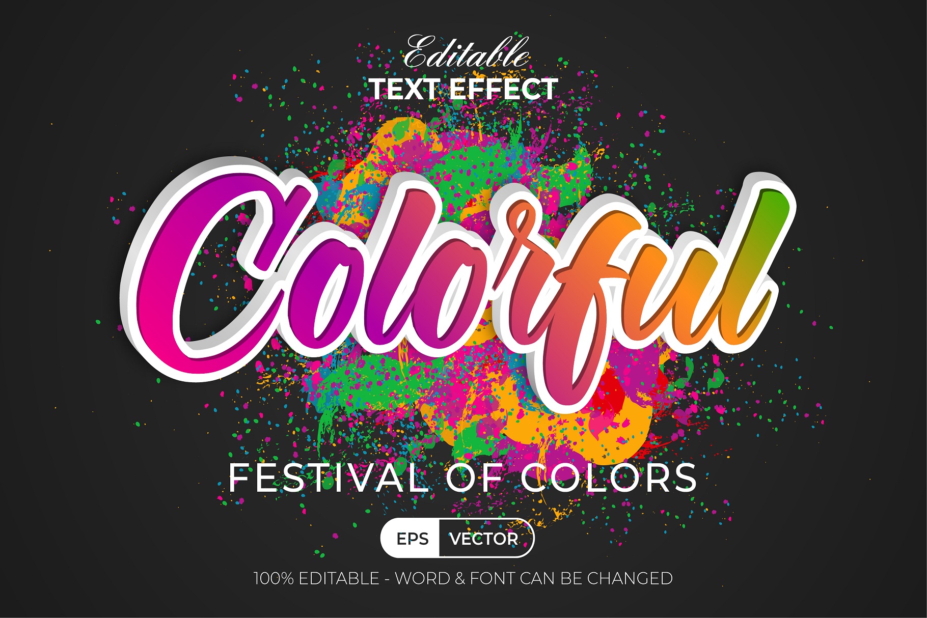 Colorful Text Effect Holi Style, Add-ons | GraphicRiver